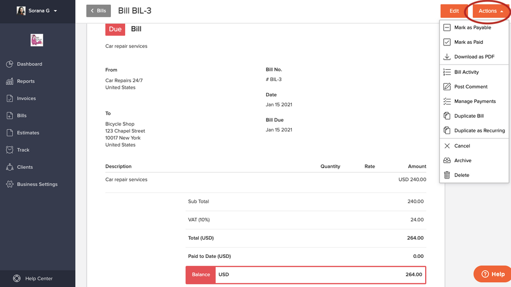 How to Create Bills with invoicely